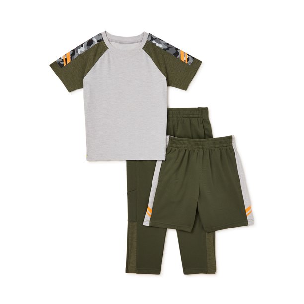 Athletic Works Baby and Toddler Boy Active Short-Sleeve Outfit Set, 3 ...