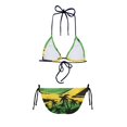 Chririnla 3Piece Artistic Jamaican Flag Triangle Bathing Suit Palm Tree ...