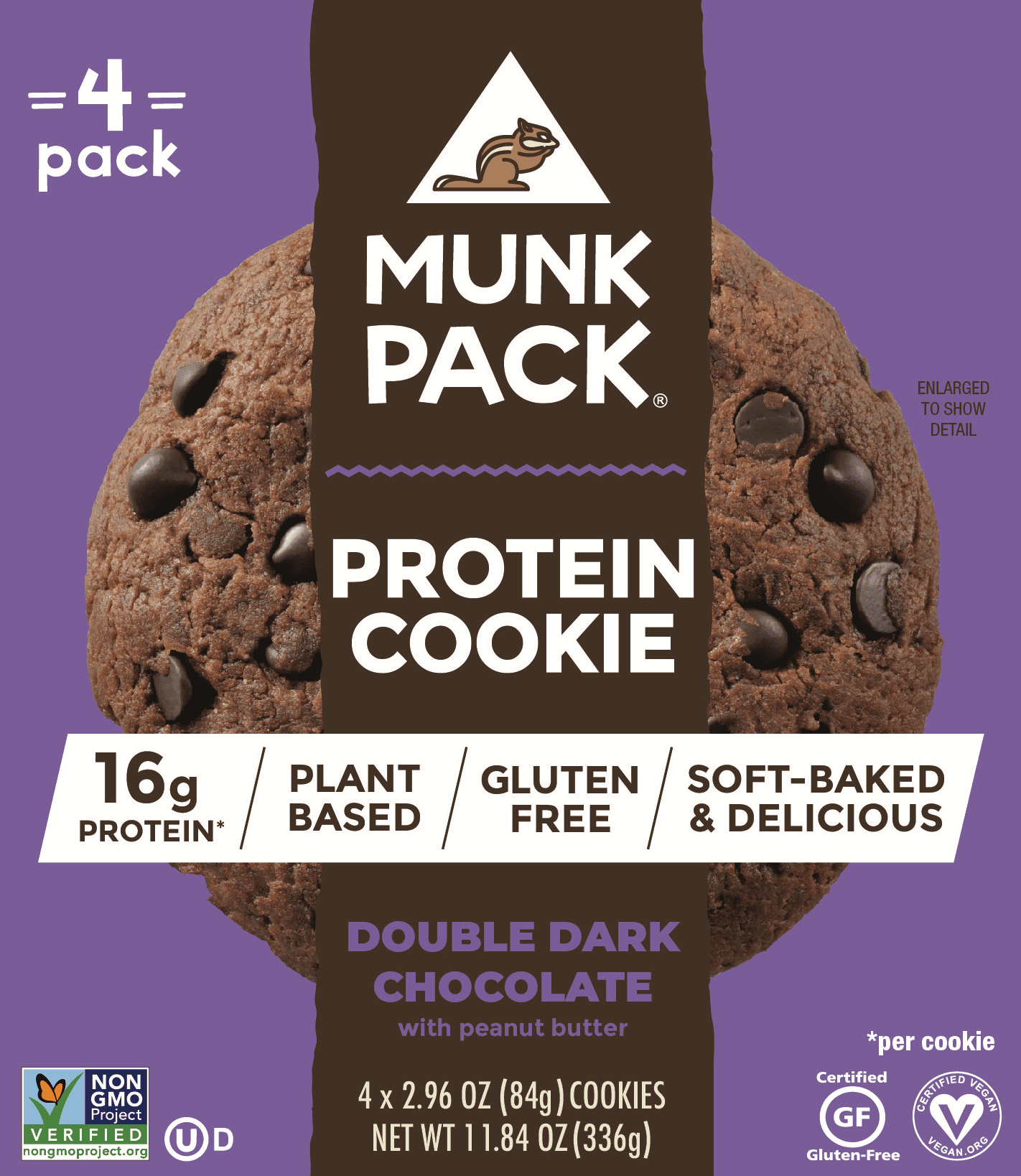 Munk Pack Protein Cookie, Double Dark Chocolate, 4 Ct. - Walmart.com ...