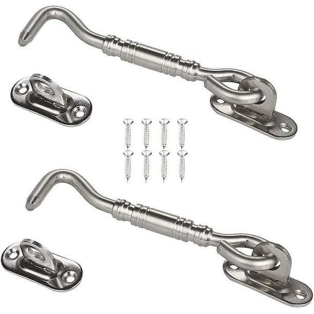 Cabin Hook,2 Pack Stainless Steel Shelter Lock 6 Inch Gate Latch For ...