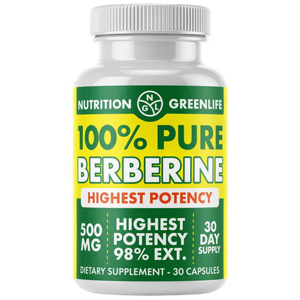 100% Pure Berberine 500mg - Max Potency Extract 98% - Blood Sugar ...