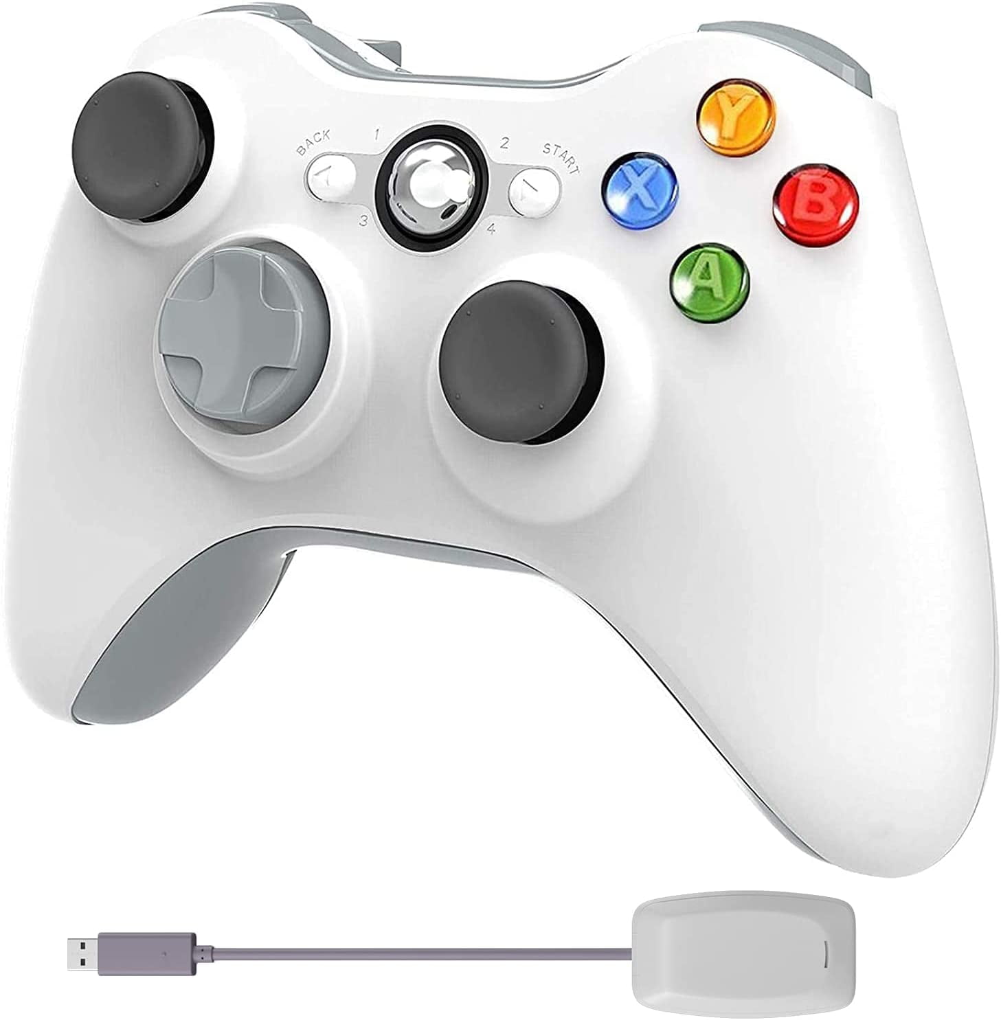 Wireless Controller for Xbox 360 with Receiver, 2.4GHZ Gamepad Joystick ...