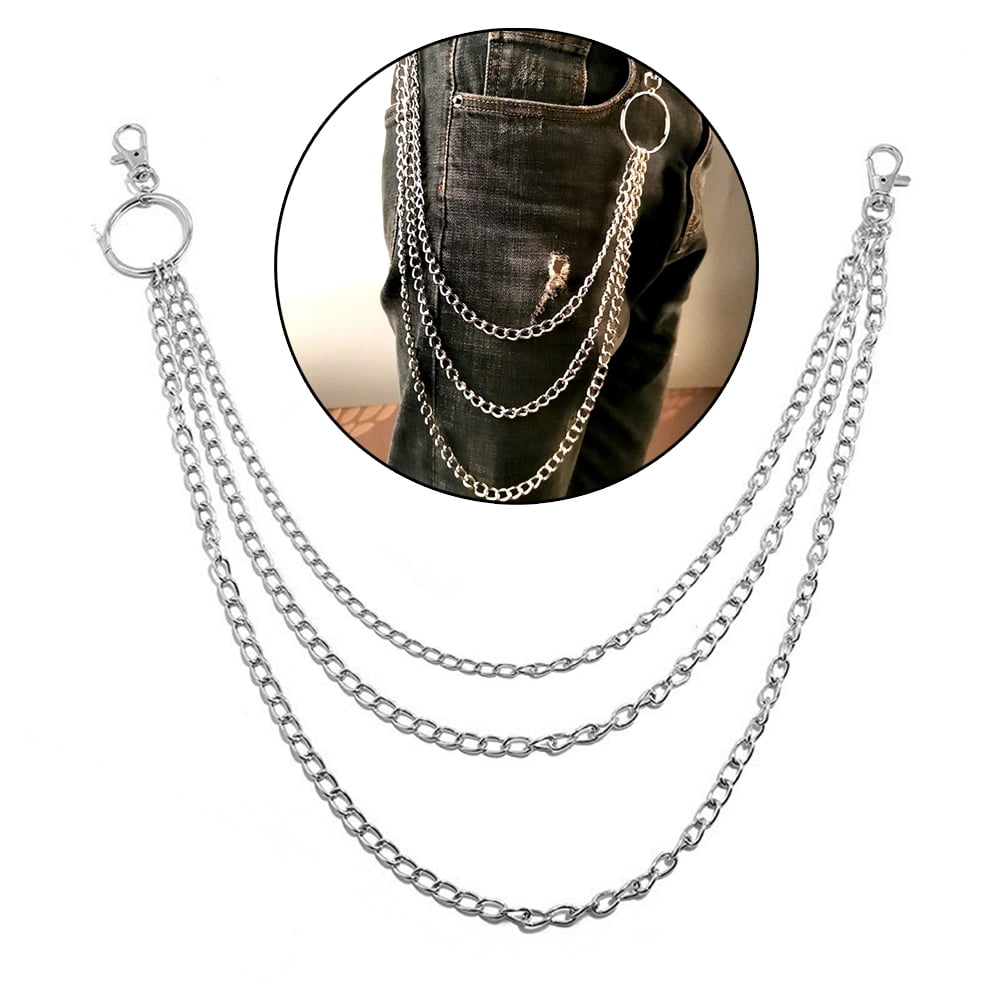 Visland Jeans Chain Wallet Pants Chain Silver Pocket Punk Chain Hip Hop ...