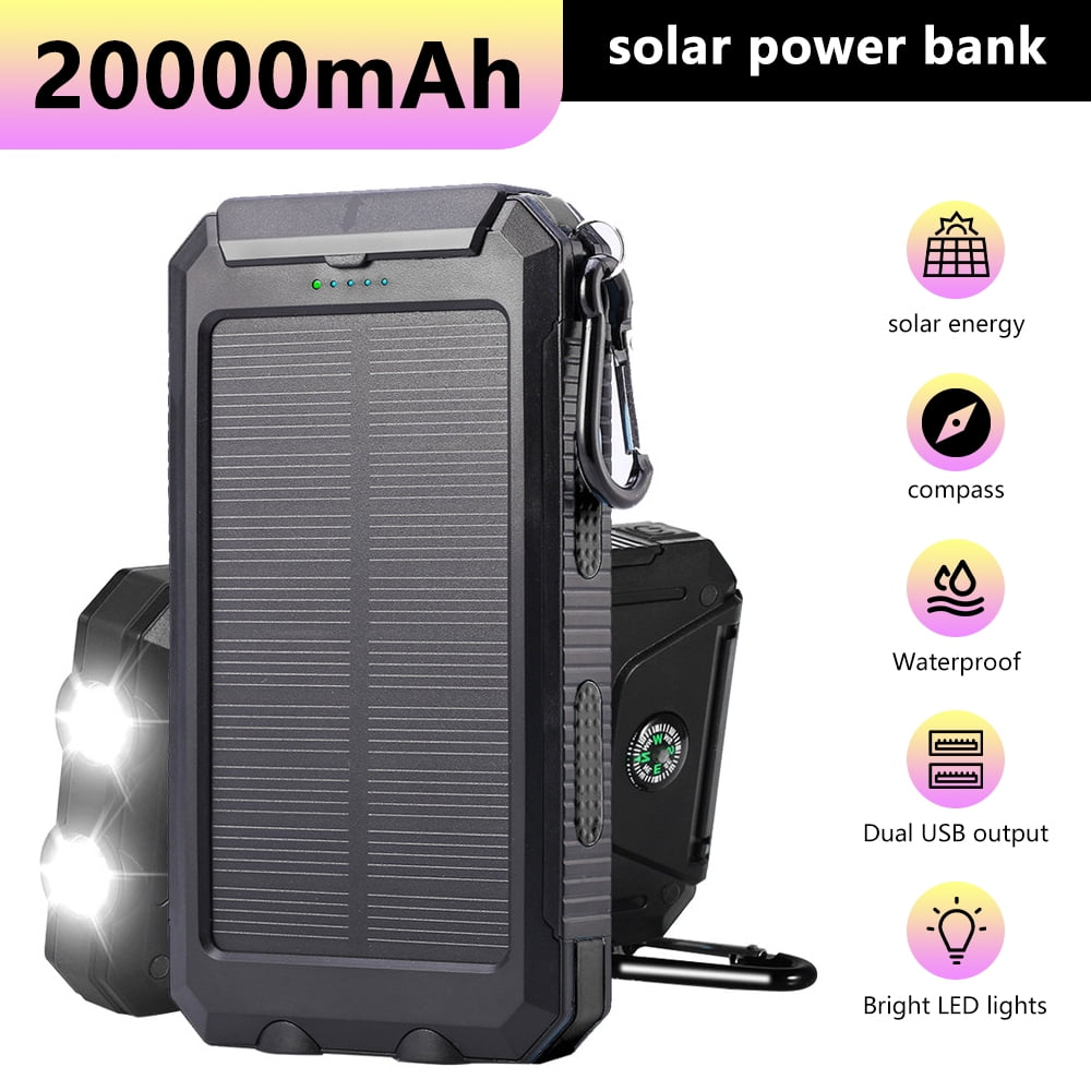 20000mAh Solar Power Bank for Cell Phone iPhone, DFITO Portable Solar ...