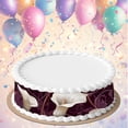 3 pcs Dark Floral Elegance Cake Strips Edible birthday cake strips ...