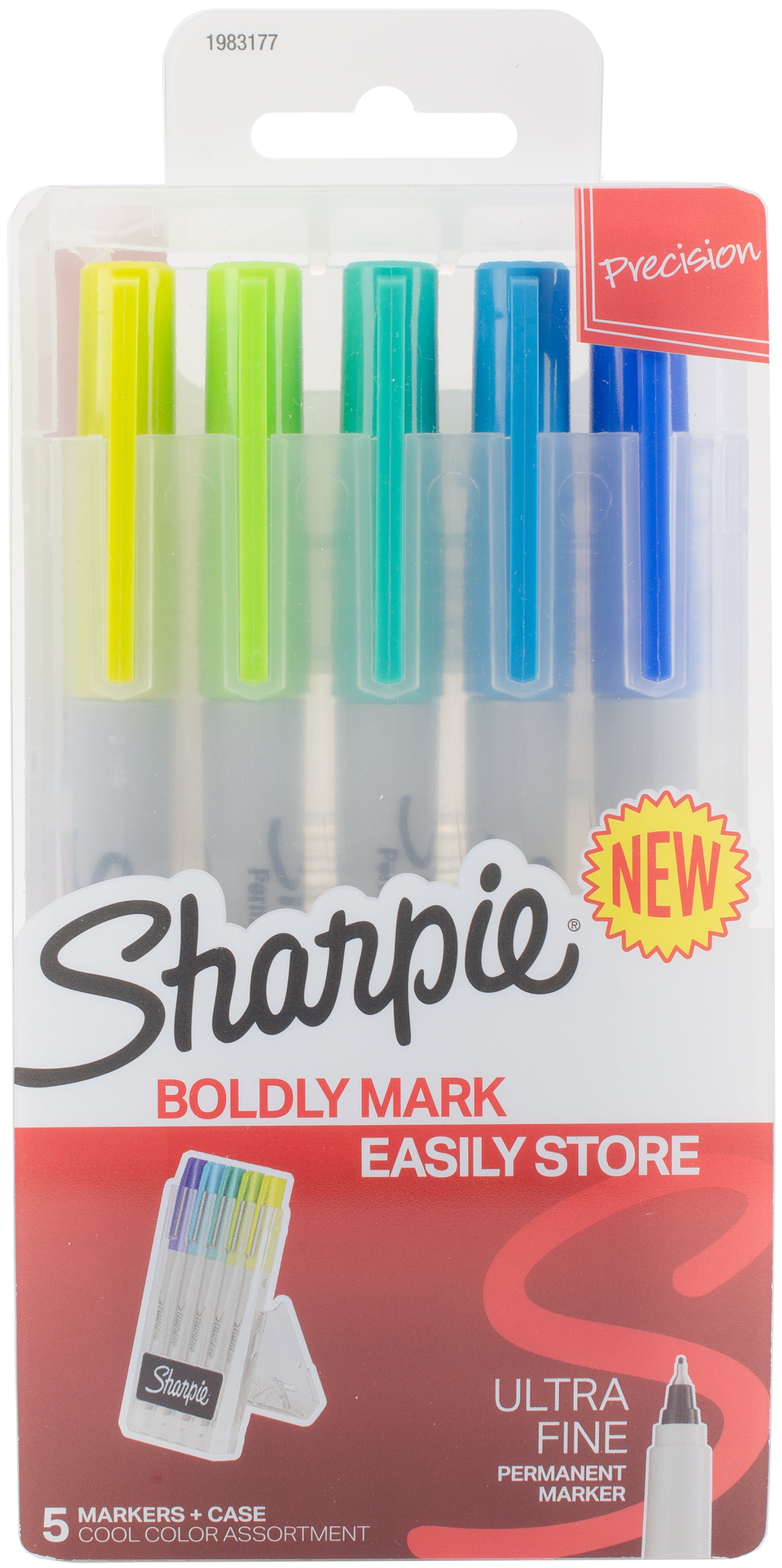 Sanford 1983-5PK-177 Sharpie Permanent Markers with Hardcase Ultra Fine ...