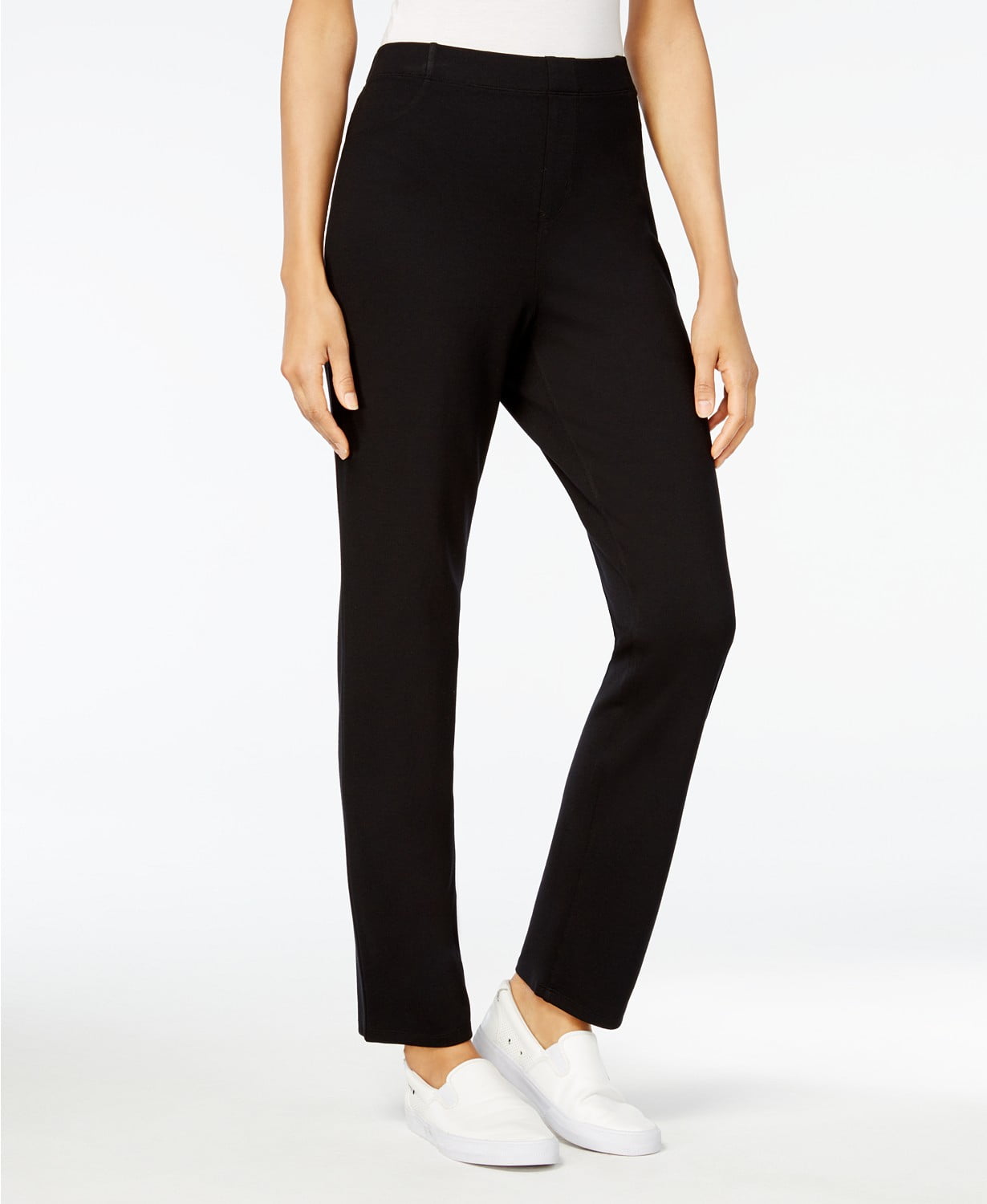 Karen Scott Womens Comfort Pull On Pants Black Size Small