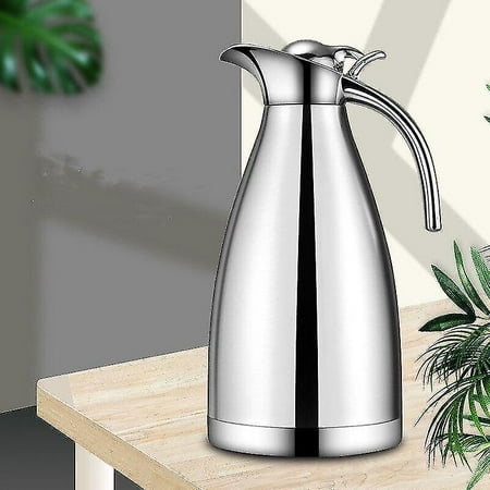 1.5l Coffee Pot Milk Tea Jug European Vacuum Insulation Double(white ...