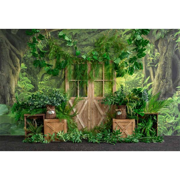 Kate 20x10ft Spring Forest Backdrops for Photography Green Plants Wood ...