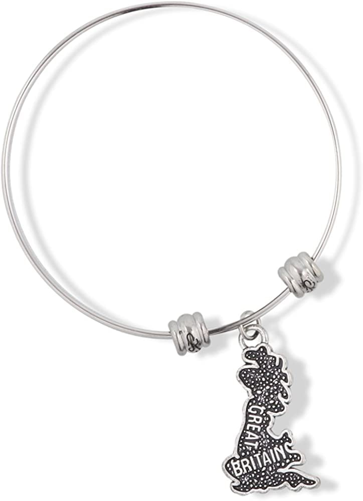 Great Britain England Country Map Fancy Charm Bangle - Walmart.com