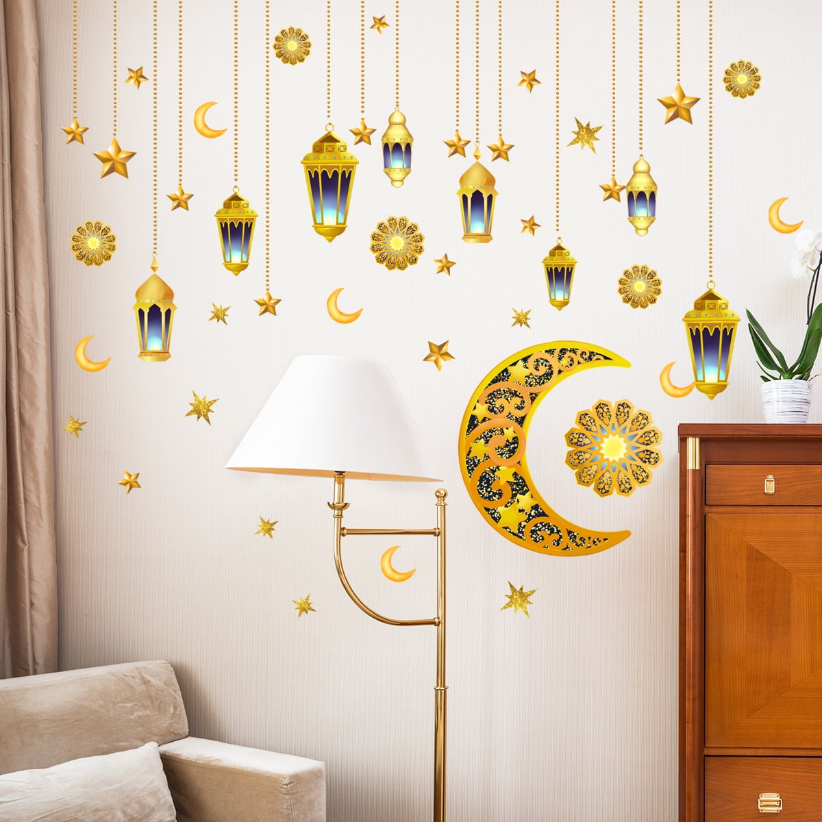 Ofocase Ramadan Mubarak Window Clings, Eid Al-fitr Window Decor Party ...