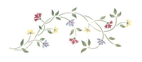 Small Floral Border Wall Stencil SKU #3482 by Designer Stencils ...