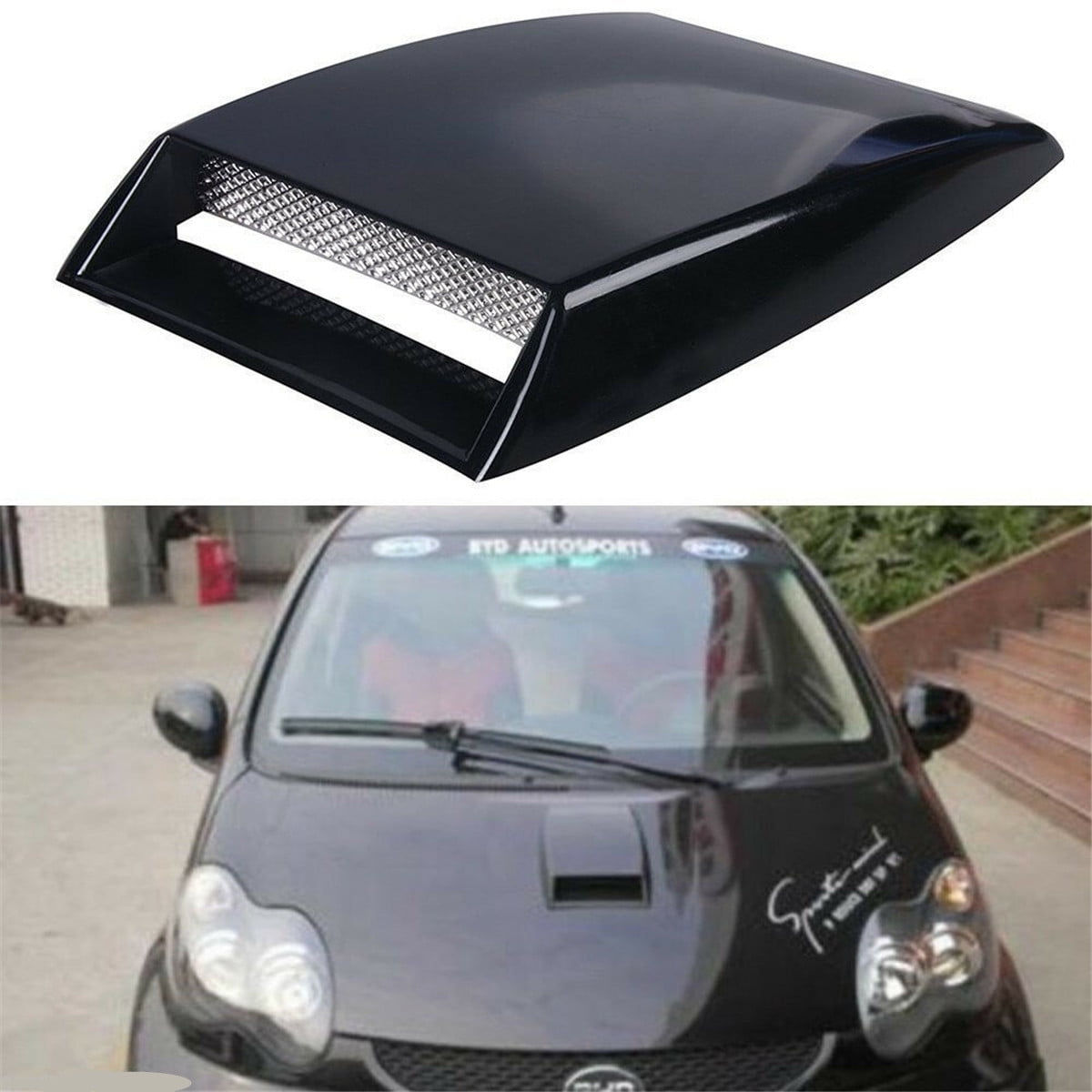 Car Front Bonnet Hood Decorative 3D Air Flow Intake Scoop Vent Cover ...
