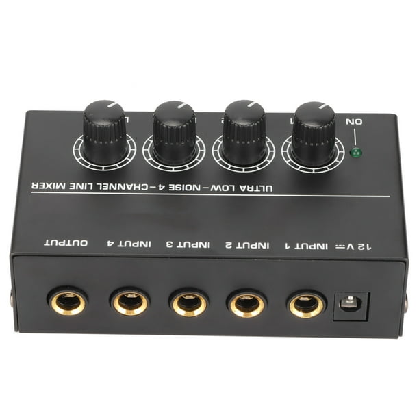 Sound Mixer, Metal 4 Channel Line Mixer 100-240V Compact For Bars US ...