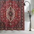 Boho Abstract Plant Shower Curtains for Bathroom, Vintage Red Black ...