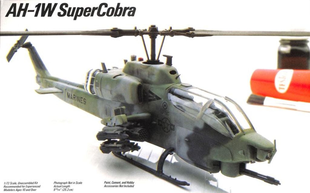 Italeri Testors 1:72 AH-1W Super Cobra Helicopter Plastic Model Kit ...