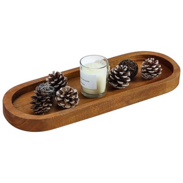 Sziqiqi Rustic Wooden Decor Tray - Farmhouse Style Dining Room Tabletop ...
