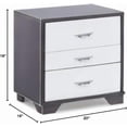 BOWERY HILL Modern 3 Drawer Wooden Bedside Nightstand in White and ...