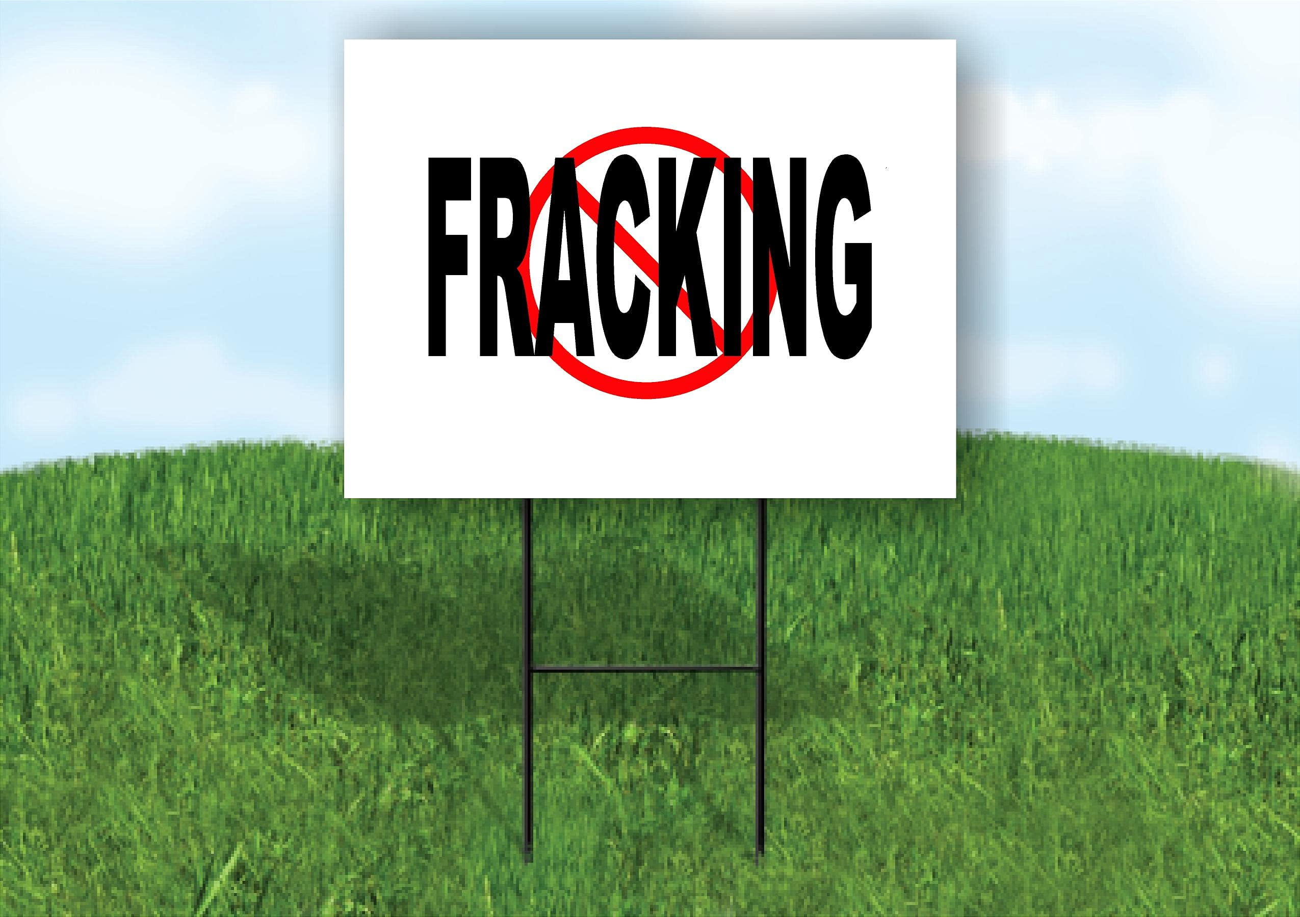 Work House Signs Double Sided Sign NO Fracking RED Circle Yard Sign ...
