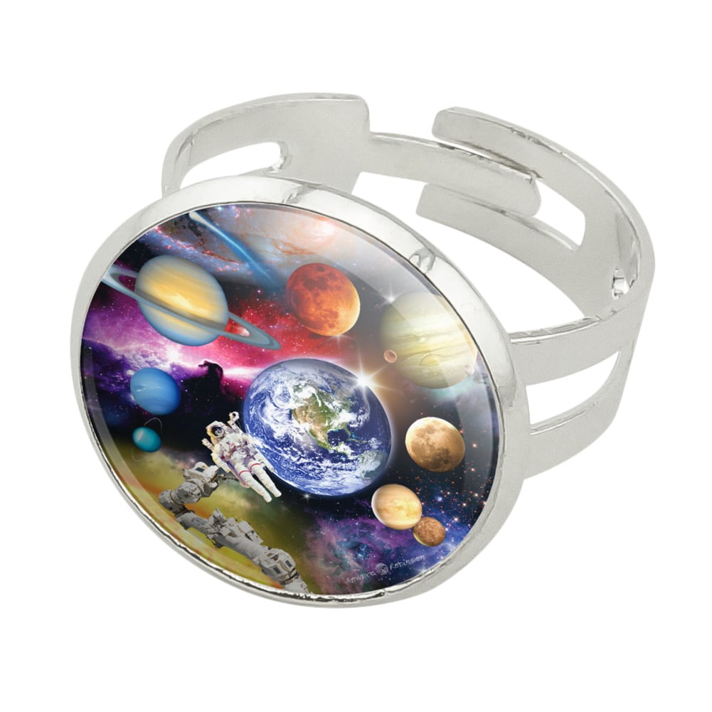 Solar System Planets Space Earth Saturn Jupiter Mars Silver Plated ...