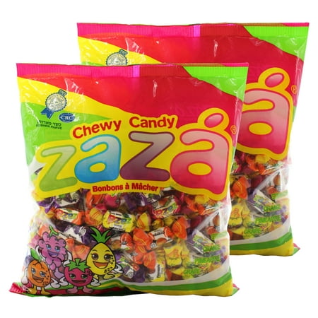 Zaza Assorted Flavors & Colors Fruit Chewy Candy (Medium) 2 Packs ...
