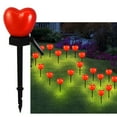 Eoozwa 2PCS Valentines Day Outdoor Decorations Lights Solar Heart ...
