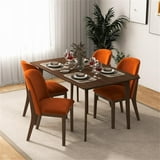 Belar Mid-Century Velvet Dining Chair in Burnt Orange (Set of 2 ...