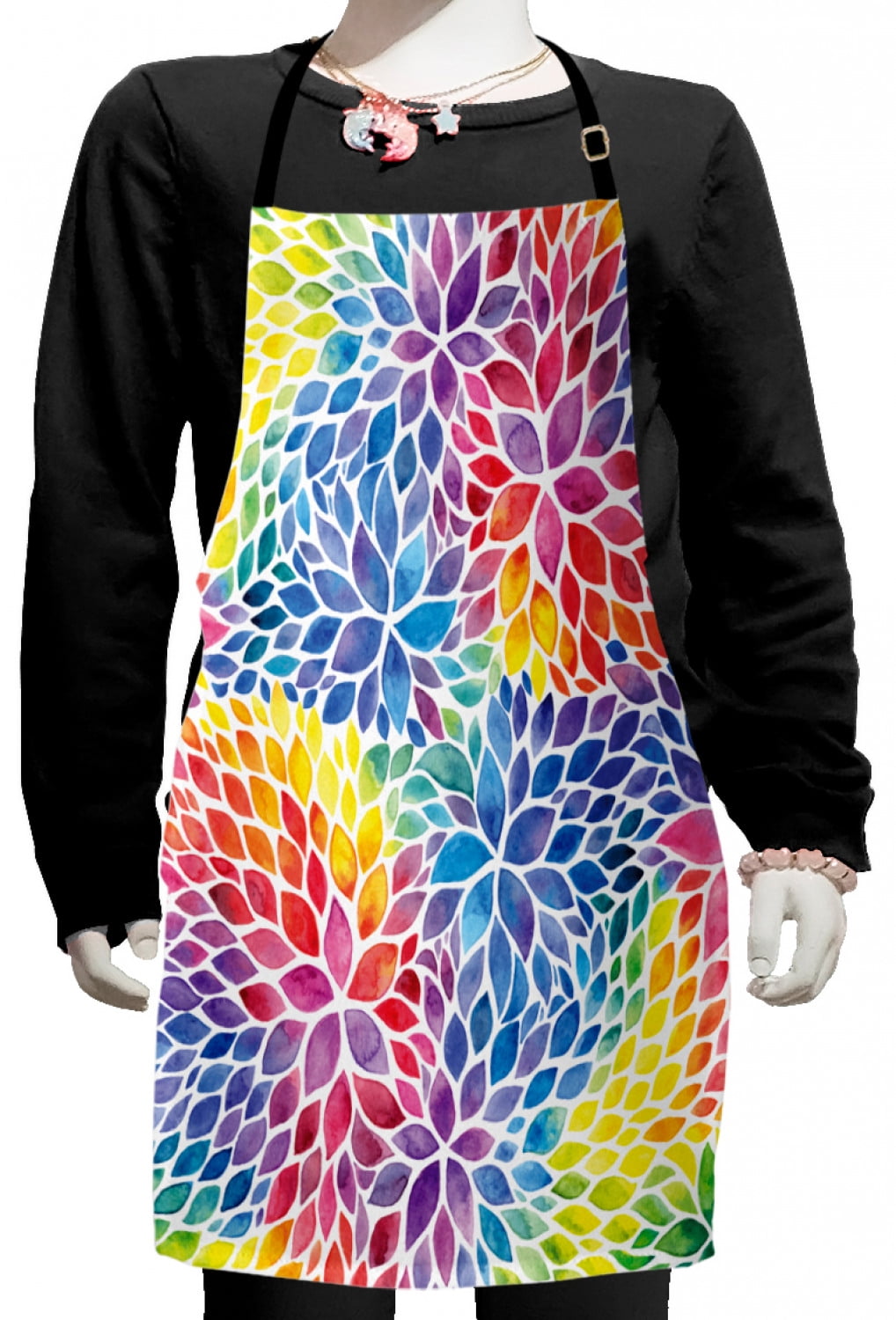Colorful Kids Apron, Blossoming Nature Rainbow Colored Foliage in ...