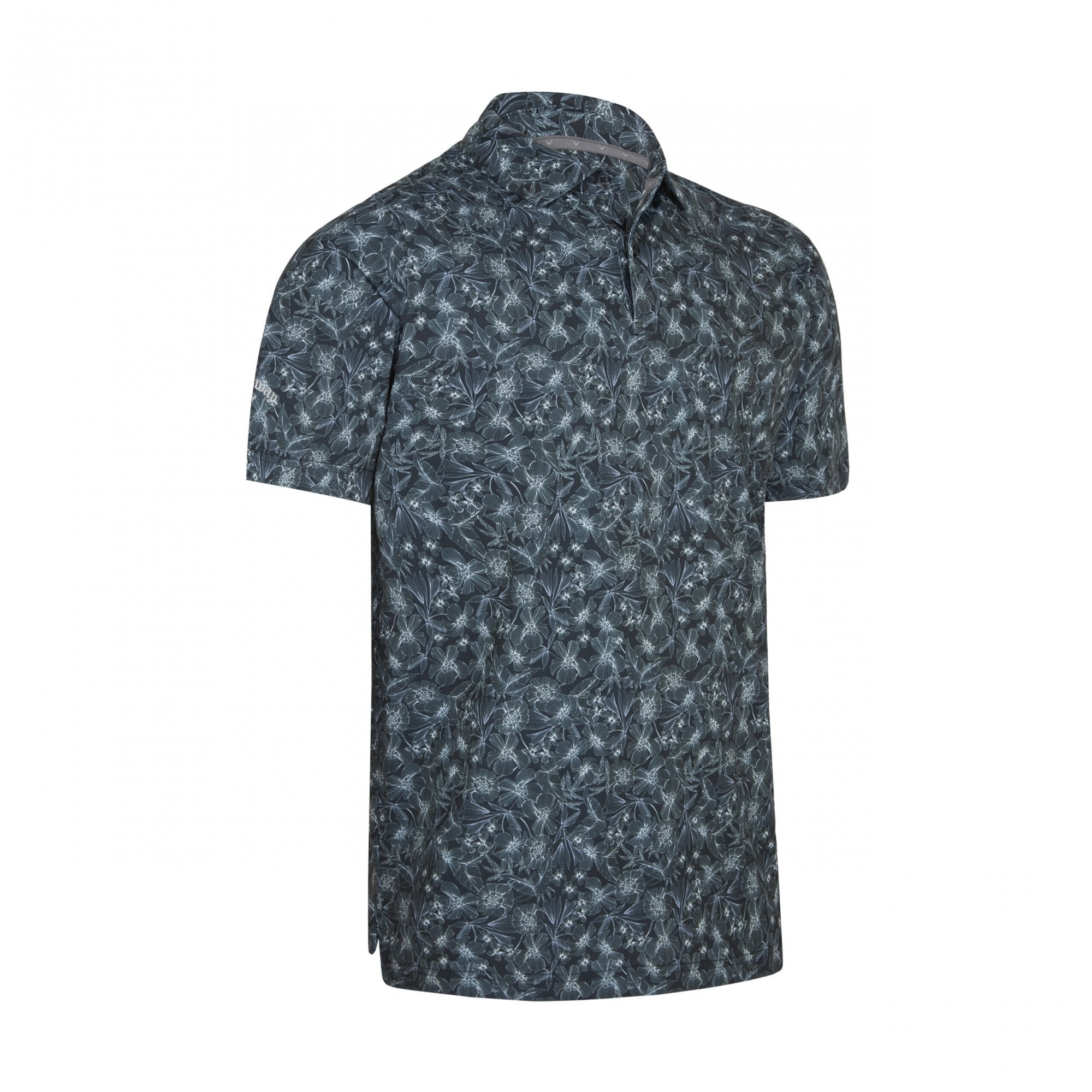 Callaway All Over Outline Floral Print Polo CAVIAR - M - Walmart.com