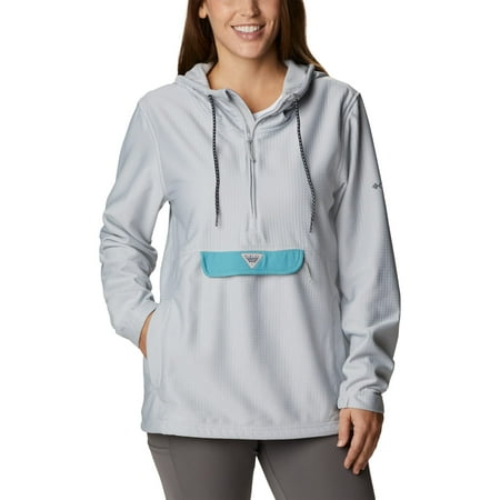Columbia Women's Skiff Guide Fleece Anorak, Cool Grey/Sea Wave, Small ...