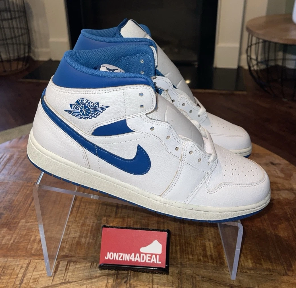 Men's A i r-Jor-dan 1 Mid SE Shoes "Industrial SAIL Blue" White-OGs ...
