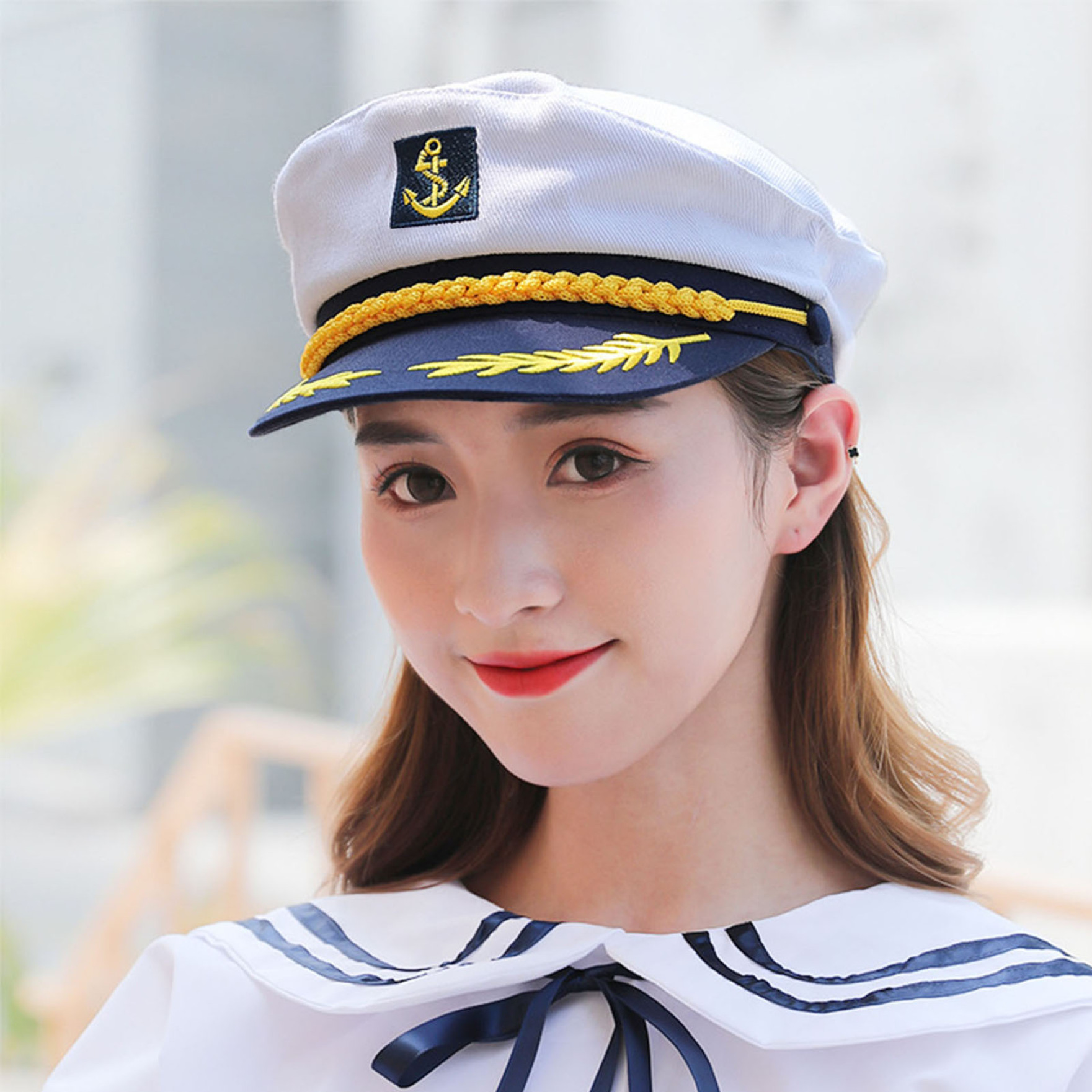 ZEEQJ Captain s Hat Sailor Hat Adjustable Lightweight Cap For Adult zeeqj-captain-s-hat-sailor-hat-adjustable-lightweight-cap-for-adult