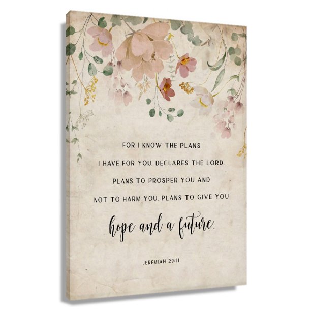 Flower Wall Art Jeremiah 29 11 Wall Art Bible Verse Poster For Room ...