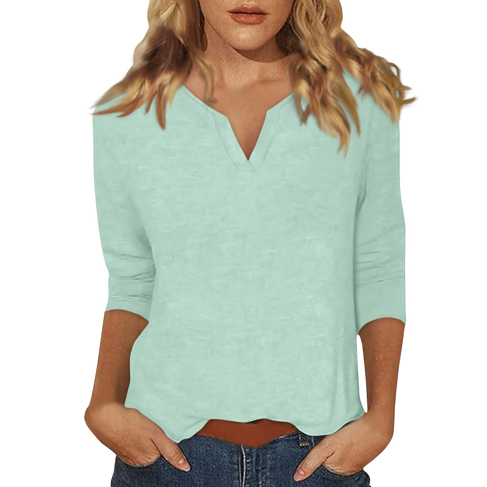 Click here for Dengdeng Womens 3/4 Sleeve Tops Plus Size Summer E... prices