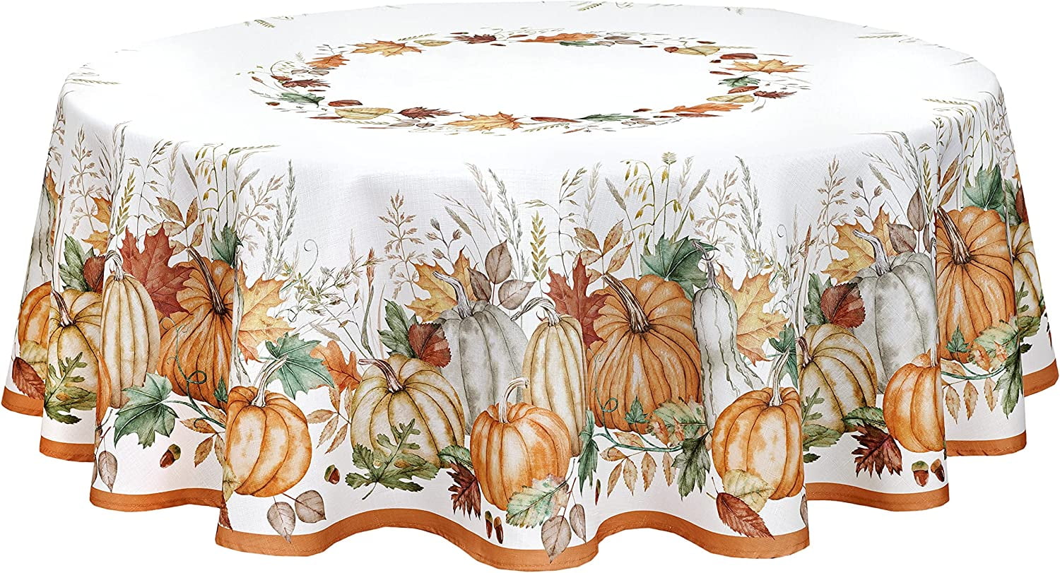 Newbridge Abundant Harvest Bordered Thanksgiving Fabric Tablecloth ...