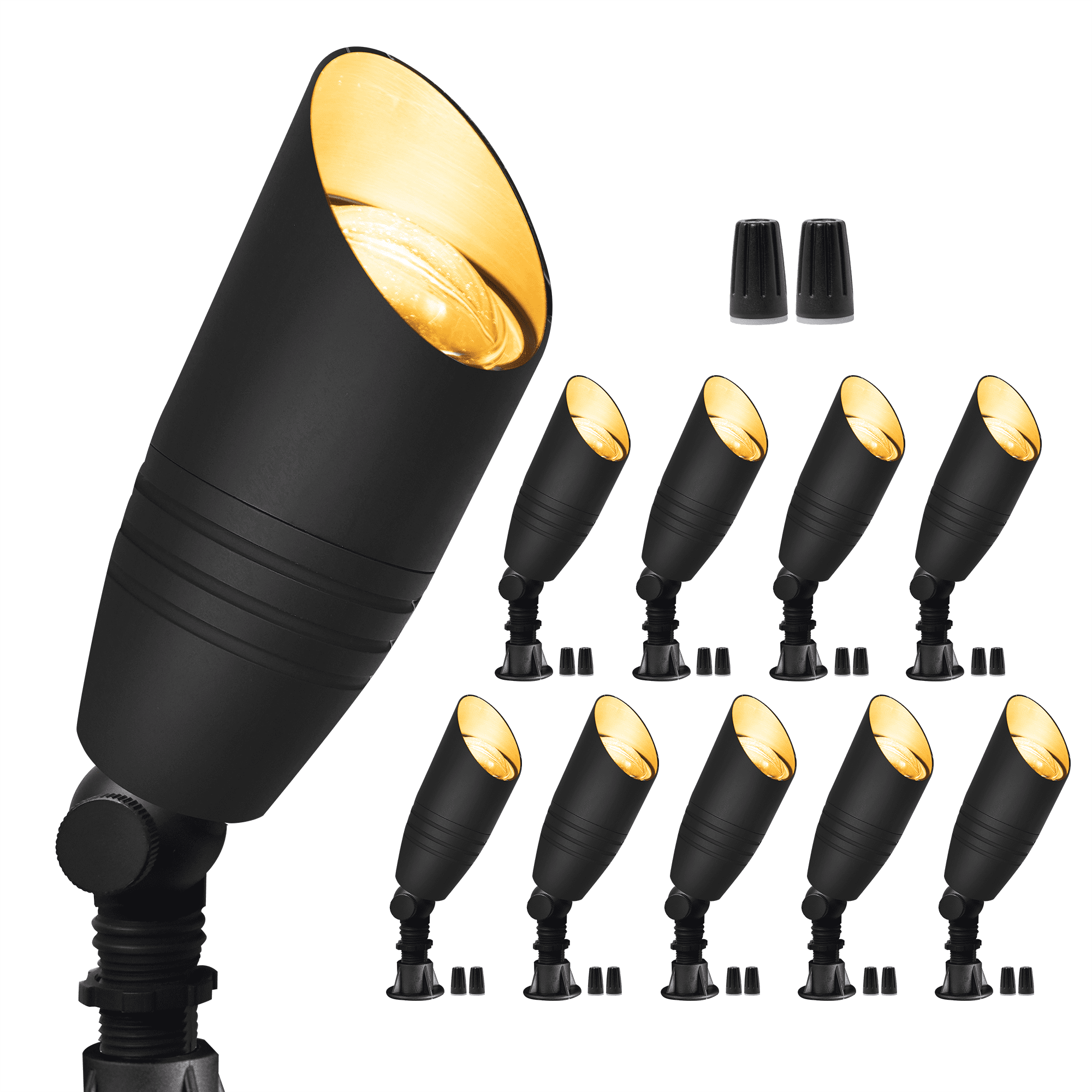 Gardenreet 12V Brass Low Voltage Landscape Lighting Black, IP65 ...