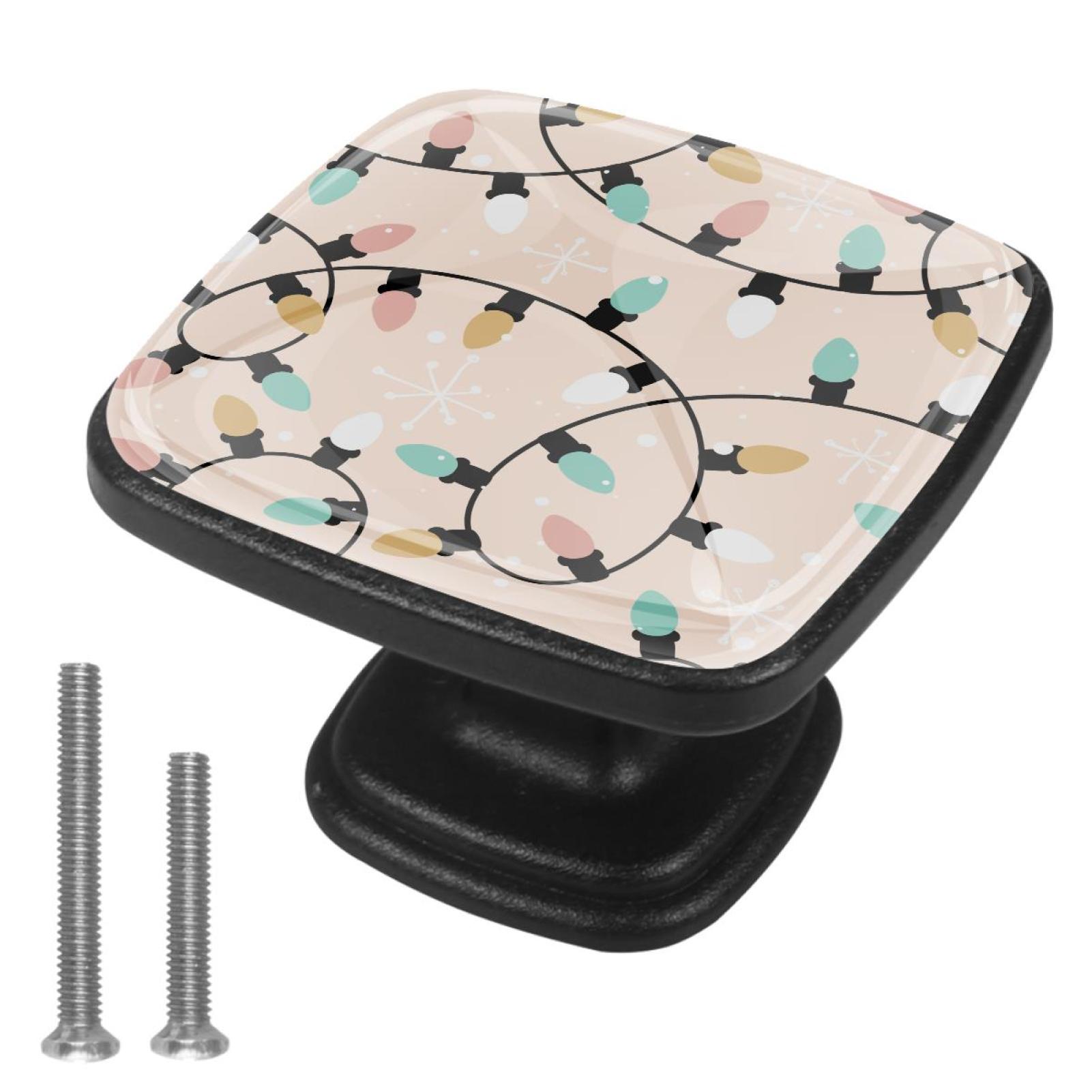 4 Pcs Cabinet Handle Drawer Pulls Colored Light Bulb Knobs with Screws ...