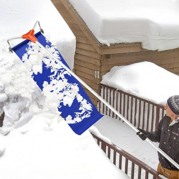 Best Choice Products 36in Galvanized Blade Hand Snow Pusher w/ 2 Wheels ...