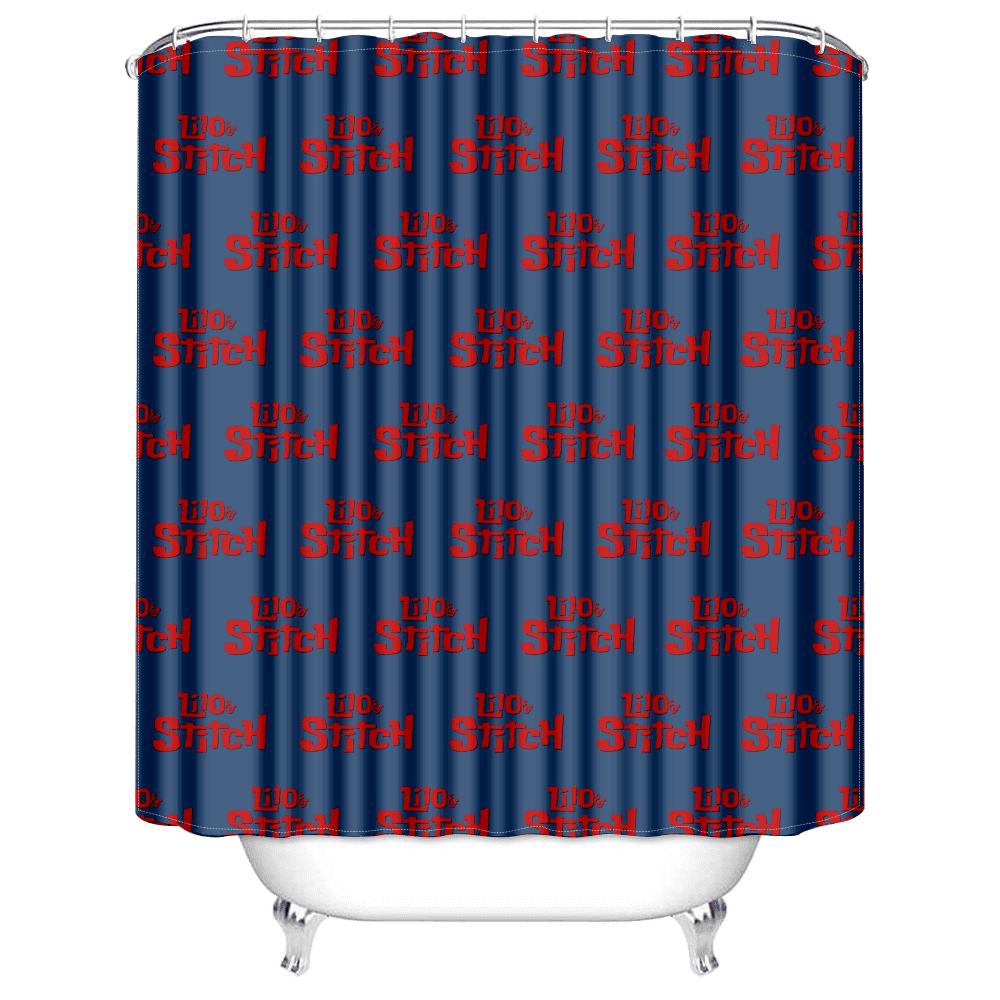Fnyko Lilo And Stitch Shower Curtain Set Cartoon Home Decor Curtain With