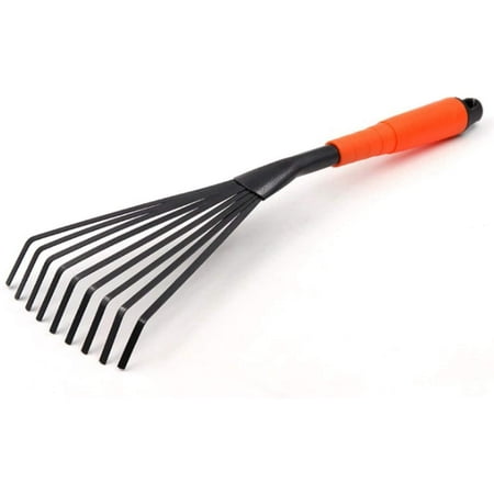 Mini Garden Rake 9 Steel Hand Fan Blade Rake for Ergonomic Comfort Grip ...