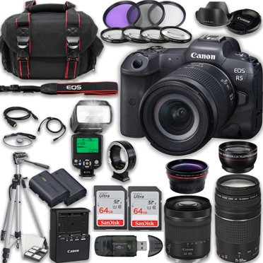 Camera Bundle for Canon EOS R5 Mirrorless Camera with RF 24-105mm f/4-7 ...