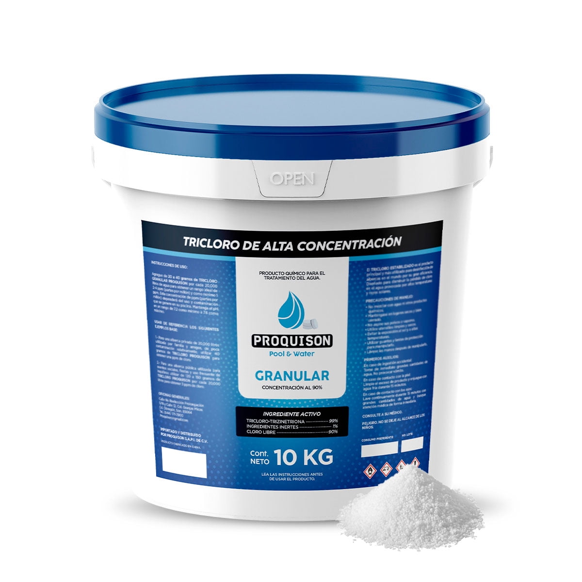 Cloro para alberca granular 10 kg Proquison 90% desinfección | Walmart ...