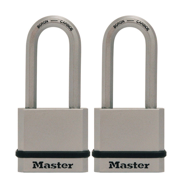 Master Lock 1-3/4" W Steel Dual Ball Bearing Locking Padlock 2 pk Keyed ...