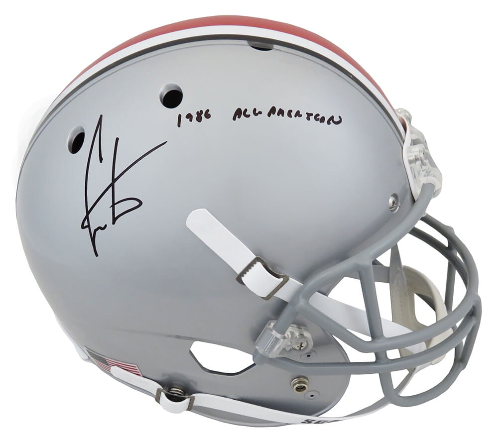 Cris Carter Signed Ohio State Buckeyes Schutt Full Size Replica Helmet ...