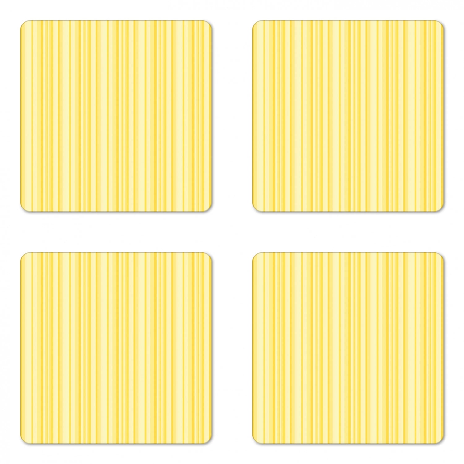 Yellow Coaster Set of 4, Vertically Arranged Illustration of Continuing ...