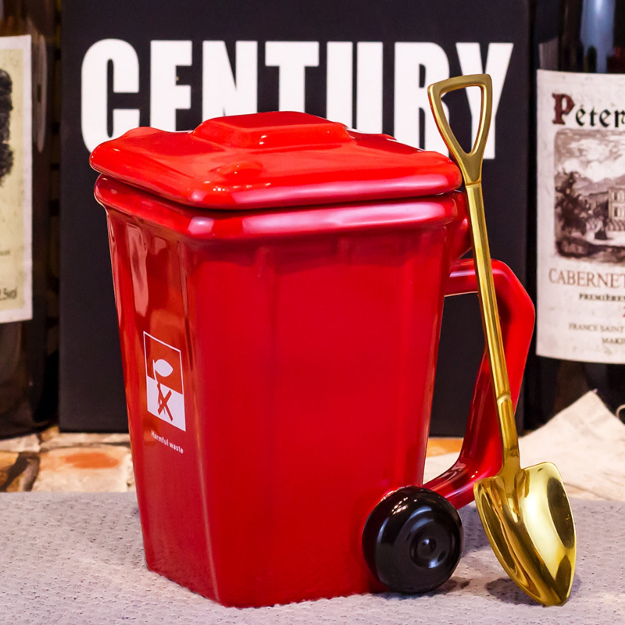 Cipaher Mini Curbside Trash Can Pen Cup Mug and Unique Small Size ...