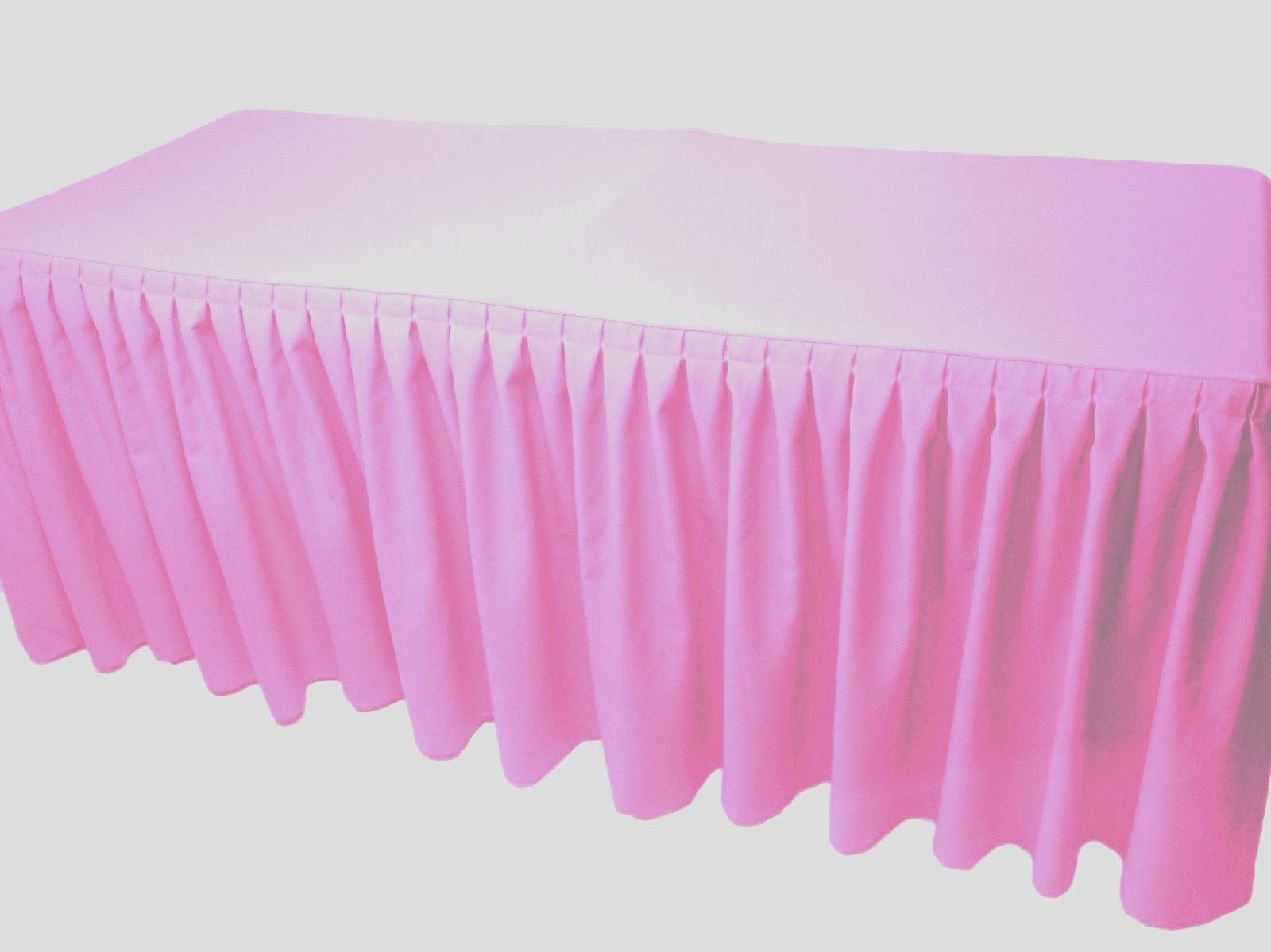 4' Fitted Polyester Double Pleated Table Skirting Cover w/Top Topper 21 ...