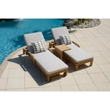 Laguna 3-Piece Eucalyptus Wood Outdoor Patio Furniture Chaise Lounge ...