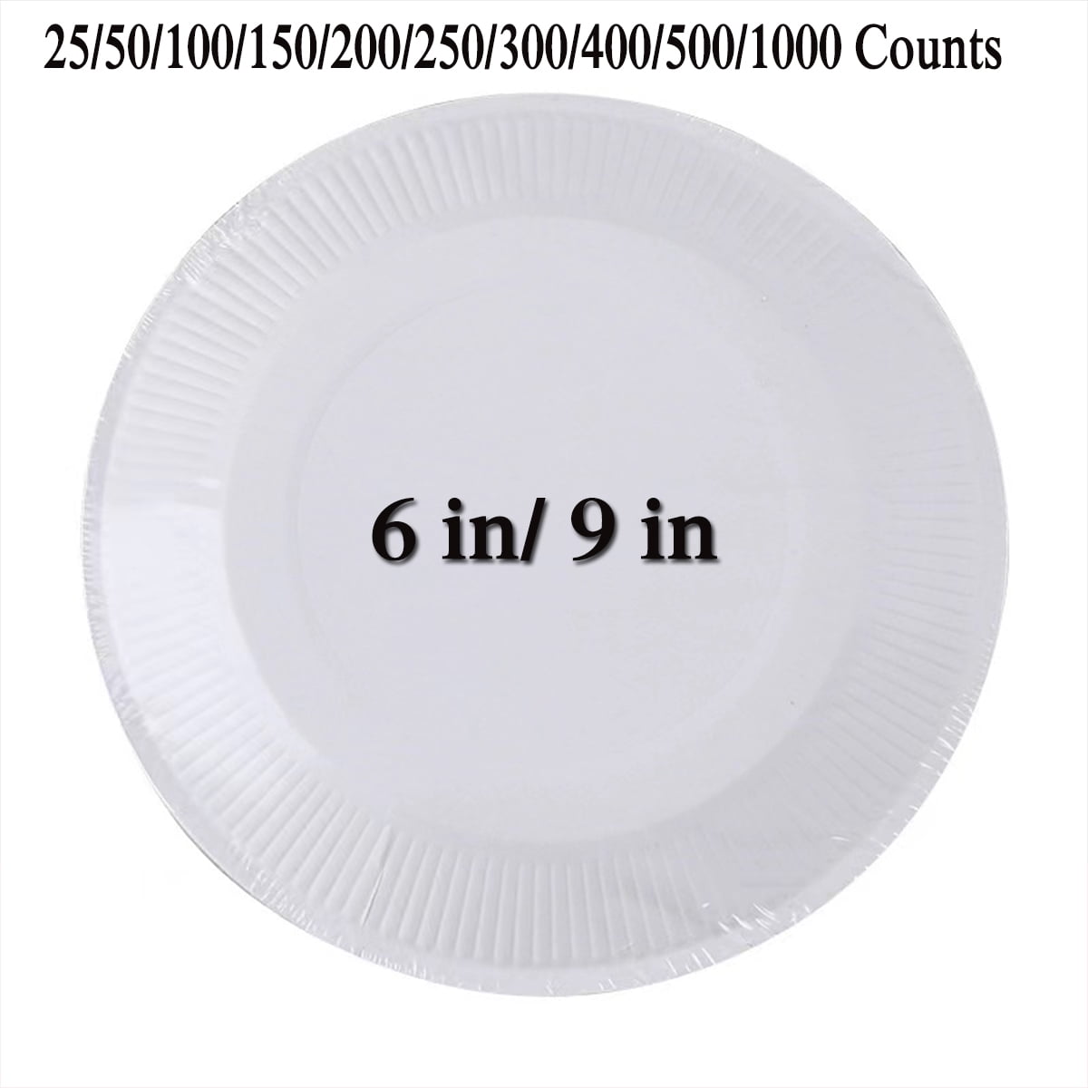 6/9-Inch Paper Plates Uncoated, Disposable Dessert Plates Paper Plate ...