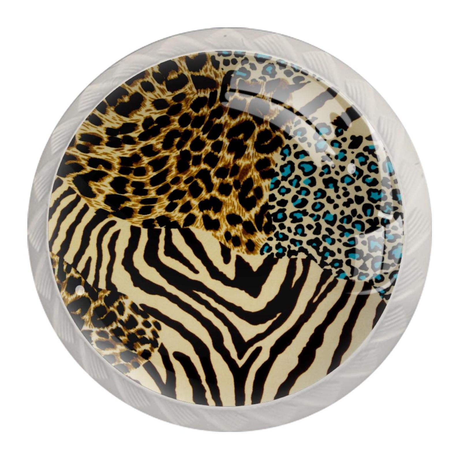 4 Pcs Mixed Animal Skin Print Knobs for Kitchen Cabinet Cupboard ...